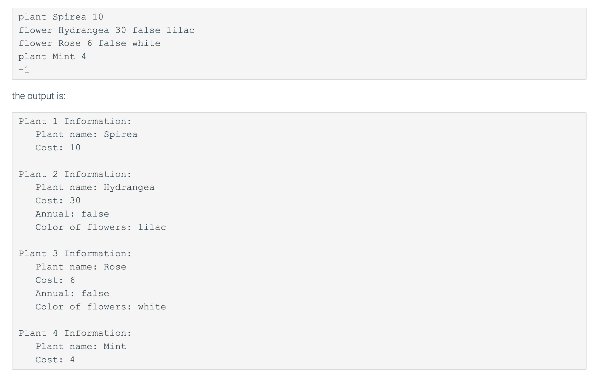Solved Given a base Plant class and a derived Flower class, | Chegg.com