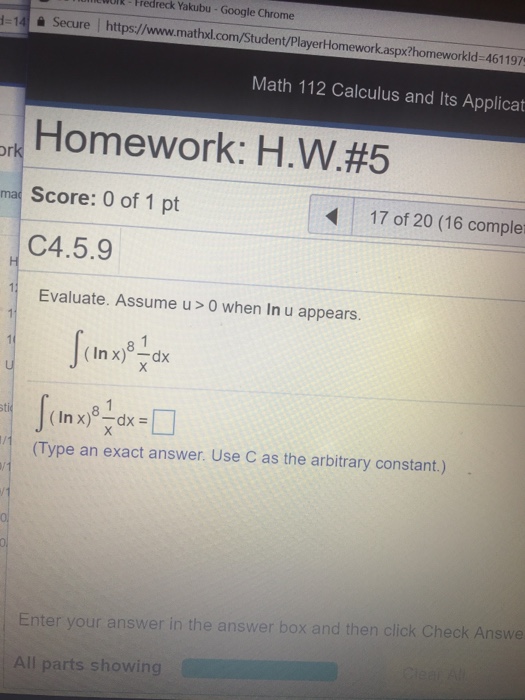 Solved UlR-Fredreck Yakubu-Google Chrome Secure | Chegg.com