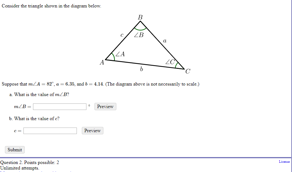 Solved Consider The Triangle Shown In The Diagram Below C Chegg