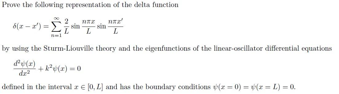 Solved Prove the following representation of the delta | Chegg.com