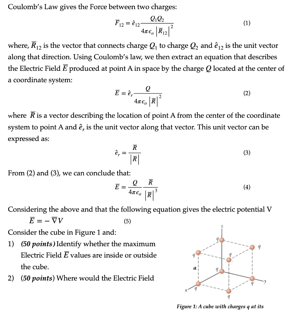 Solved Coulomb's Law gives the Force between two charges: | Chegg.com