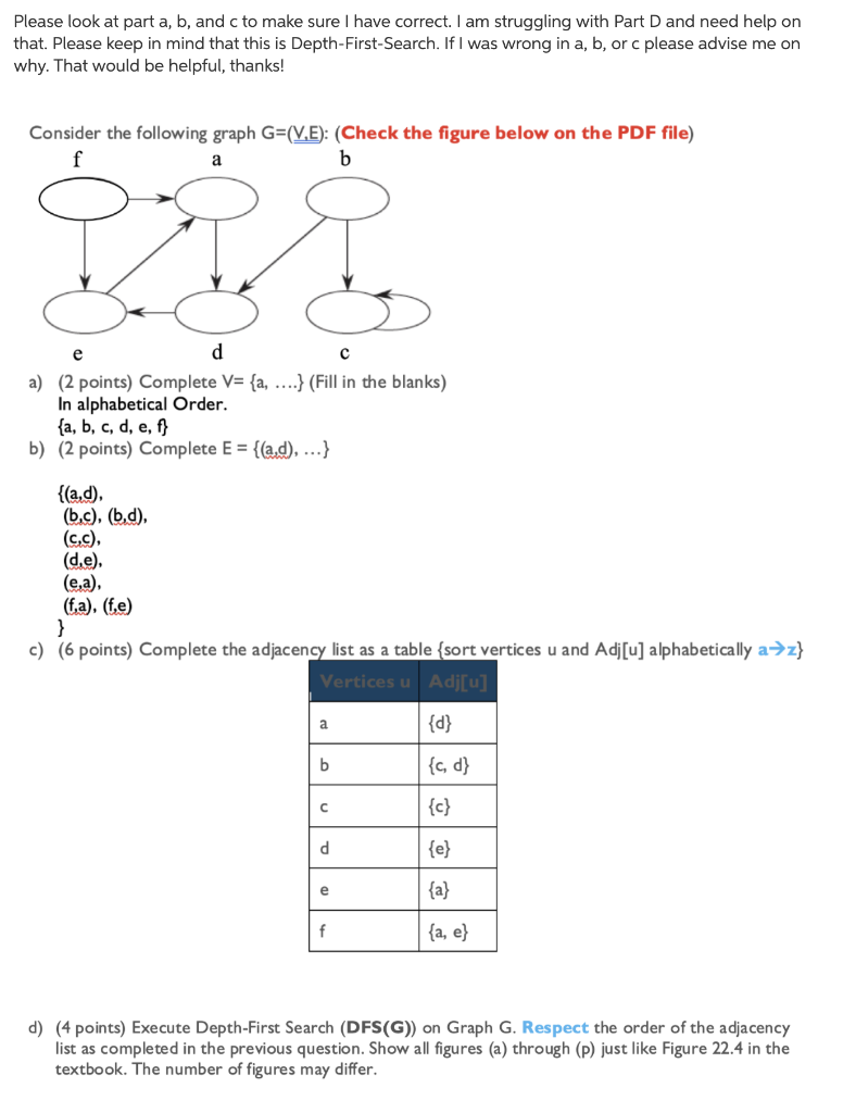 Solved For the graph part in d, I accidentally started with | Chegg.com
