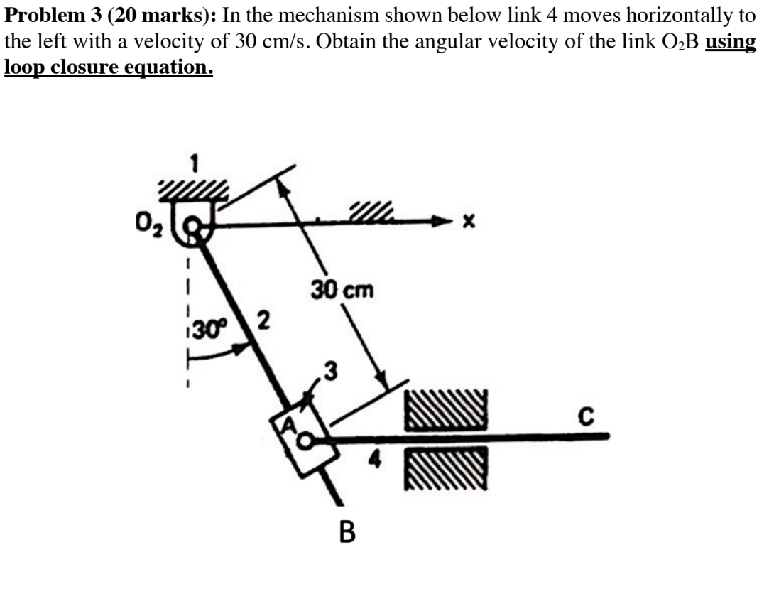 Solved Problem 3 (20 marks): In the mechanism shown below | Chegg.com Solved Problem 3 (20 marks): In the mechanism shown below | Chegg.com