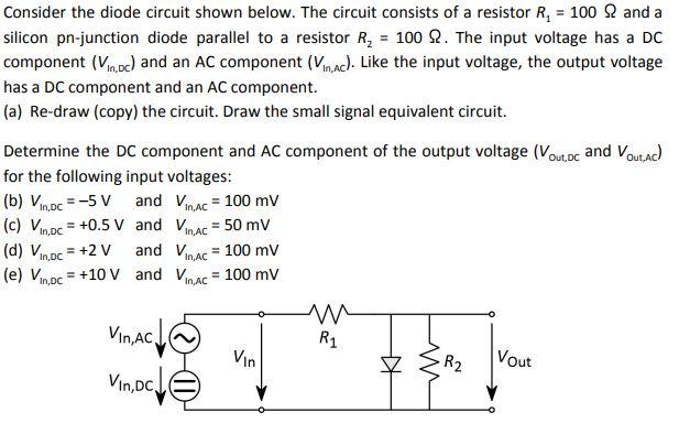Solved Consider the diode circuit shown below. The circuit | Chegg.com