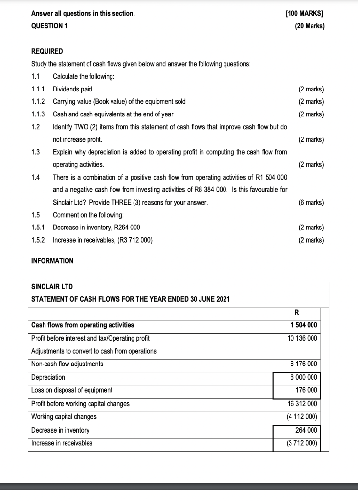 Solved Answer all questions in this section. [100 MARKS] | Chegg.com