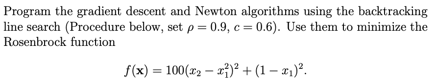Solved Program The Gradient Descent And Newton Algorithms 3465