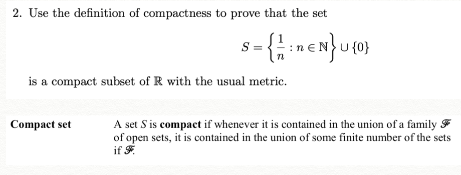 Solved 2 Use The Definition Of Compactness To Prove That