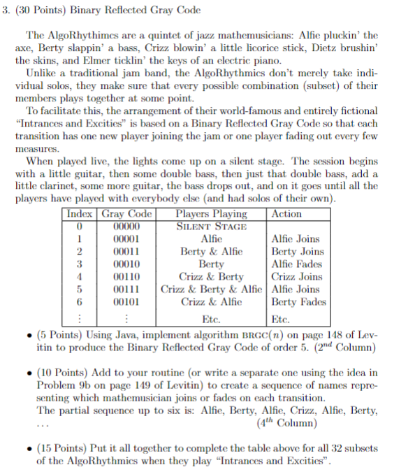 Solved 3 30 Points Binary Reflected Gray Code The 