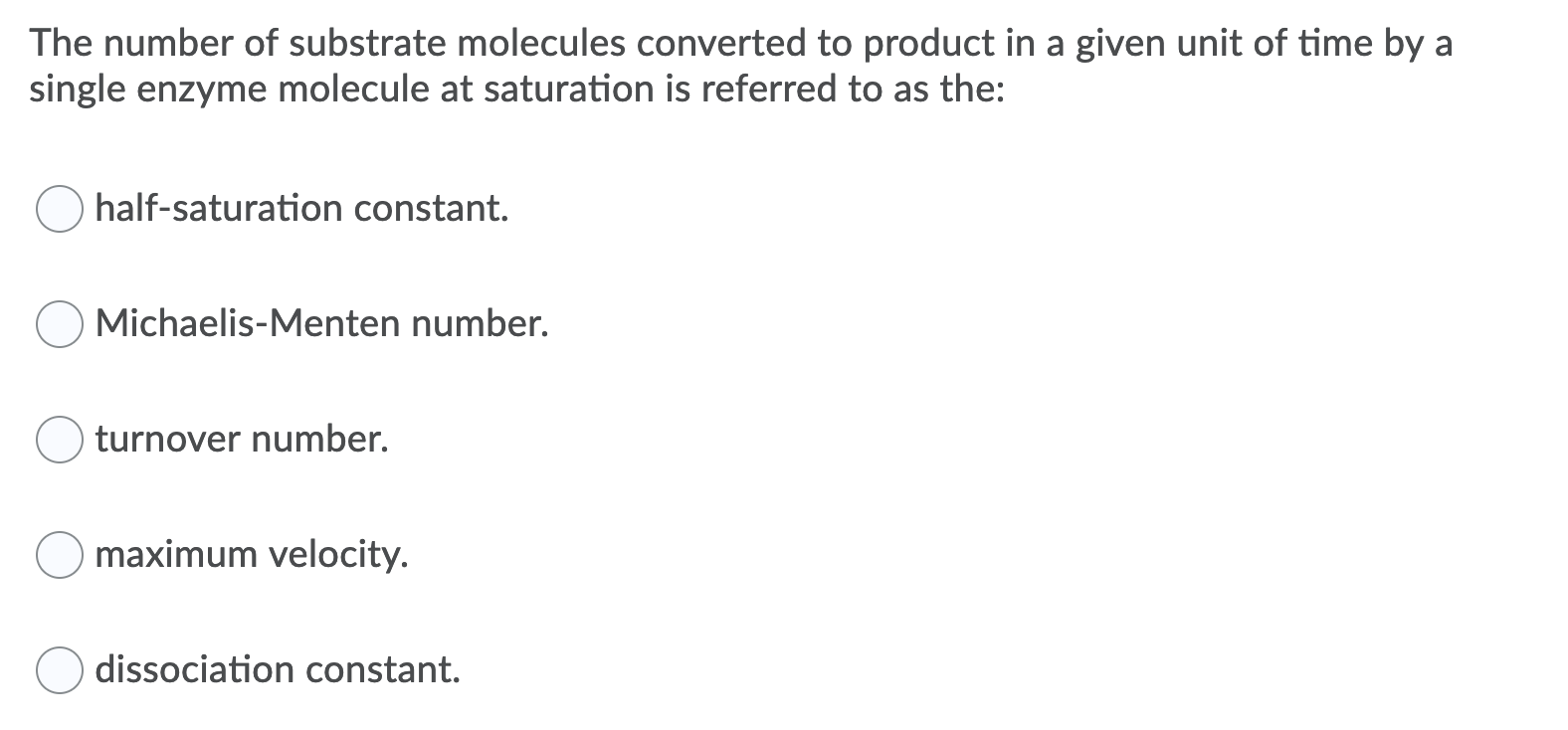 Solved The number of substrate molecules converted to | Chegg.com