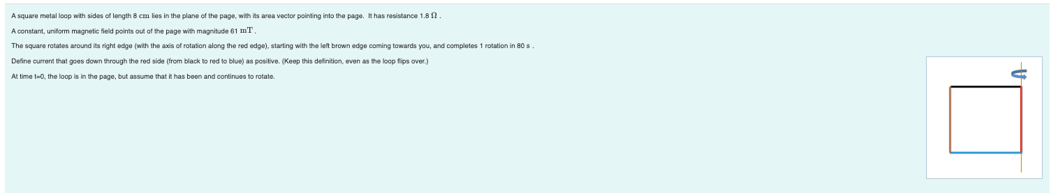 Solved A square metal loop with sides of length 8 cm lies in | Chegg.com