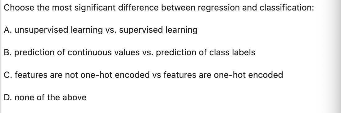 Solved Choose the most significant difference between | Chegg.com
