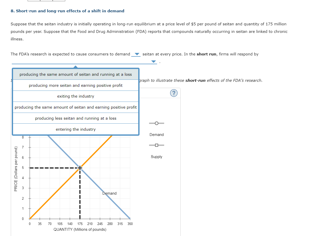 Solved 8. Short-run and long-run effects of a shift in | Chegg.com
