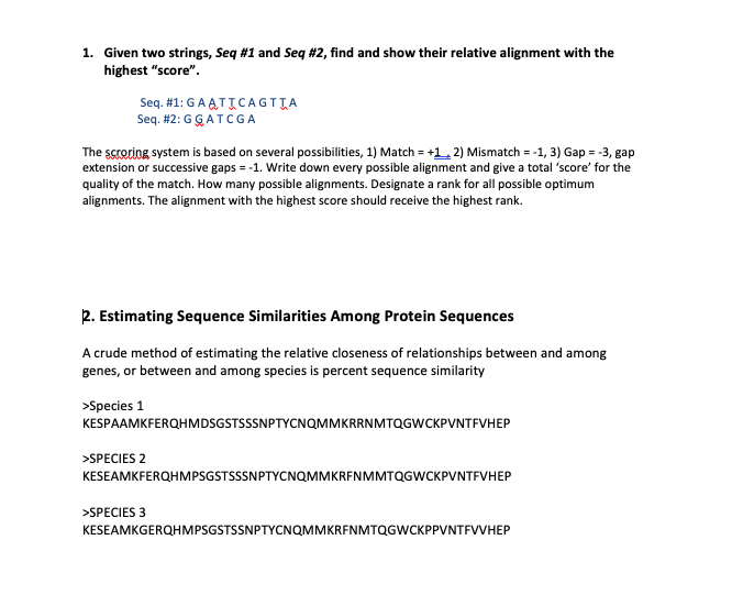 Solved BIO 332: BIOINFORMATICS Exercise 2: An Exercise on | Chegg.com