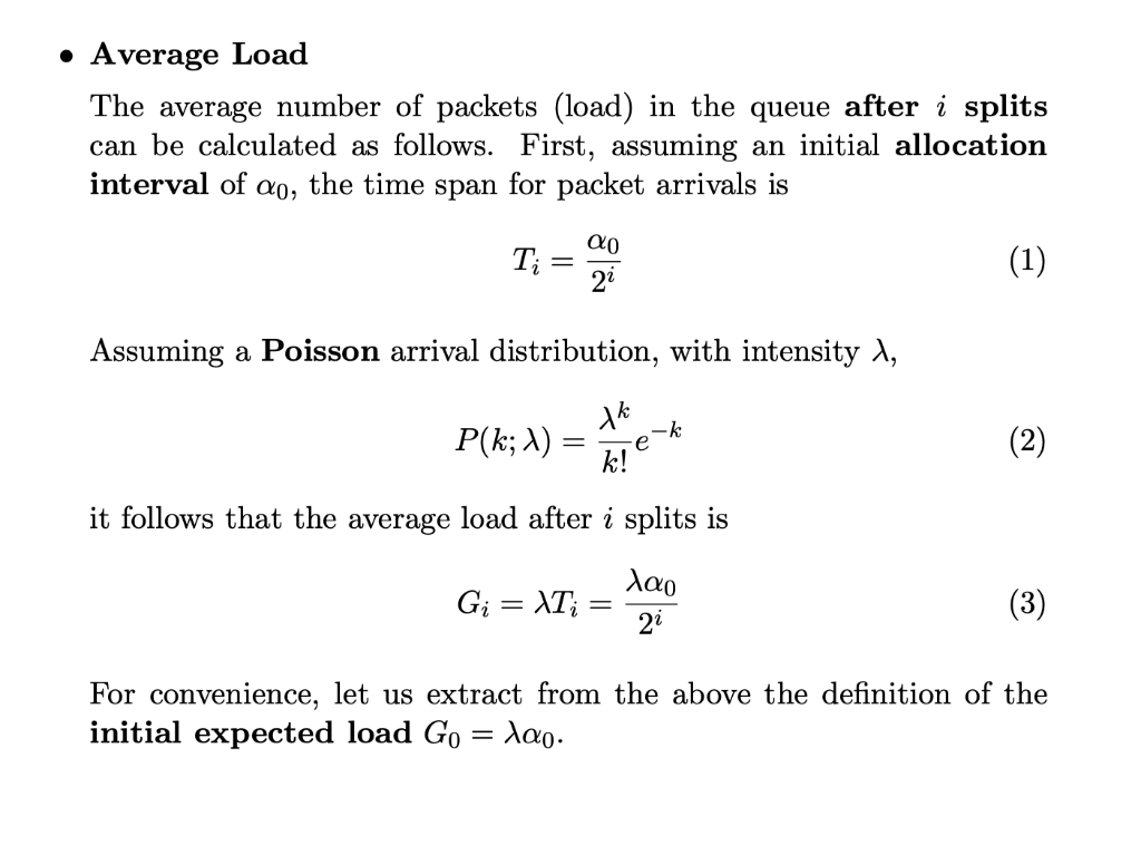 Solved Average Load The average number of packets (load) in | Chegg.com