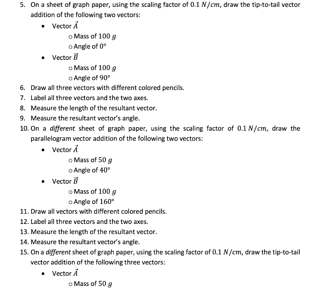 5. On a sheet of graph paper, using the scaling | Chegg.com