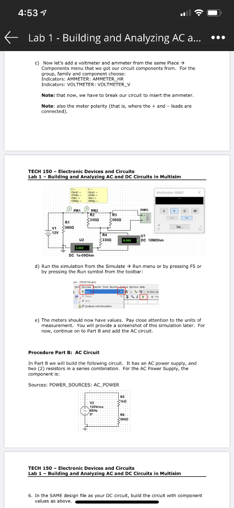 Solved 451 4 F Lab 1 Building And Analyzing Ac A Tech 8925