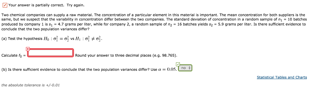 Solved Your answer is partially correct. Try again. Two | Chegg.com