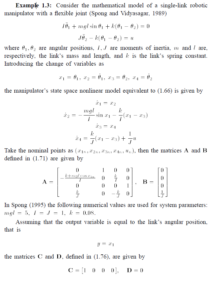 Solved Example 1.3: Consider the mathematical model of a | Chegg.com