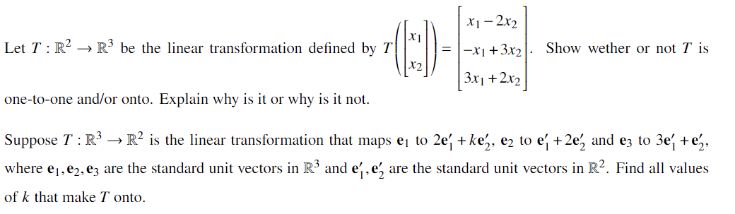 Solved Let T:R2→R3 be the linear transformation defined by | Chegg.com