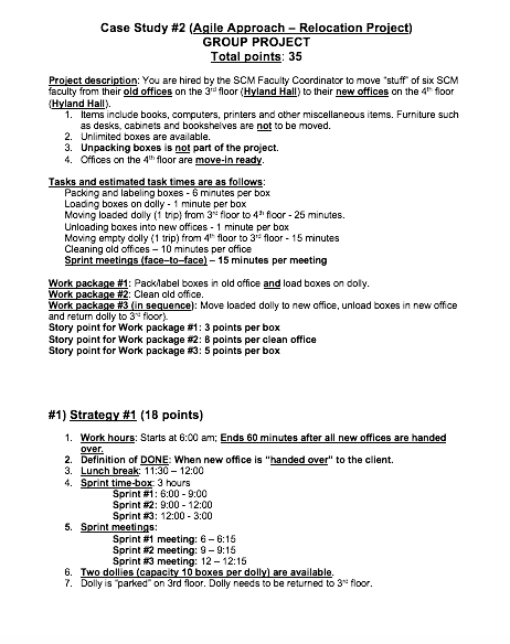 Solved Case Study #2 (Agile Approach - Relocation Project) | Chegg.com