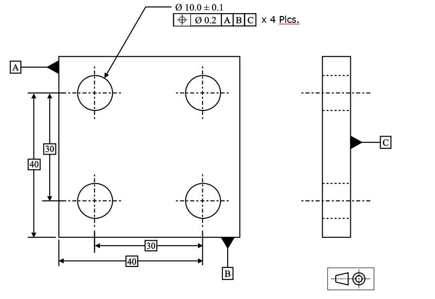 Solved The feature control frame in this diagram is | Chegg.com