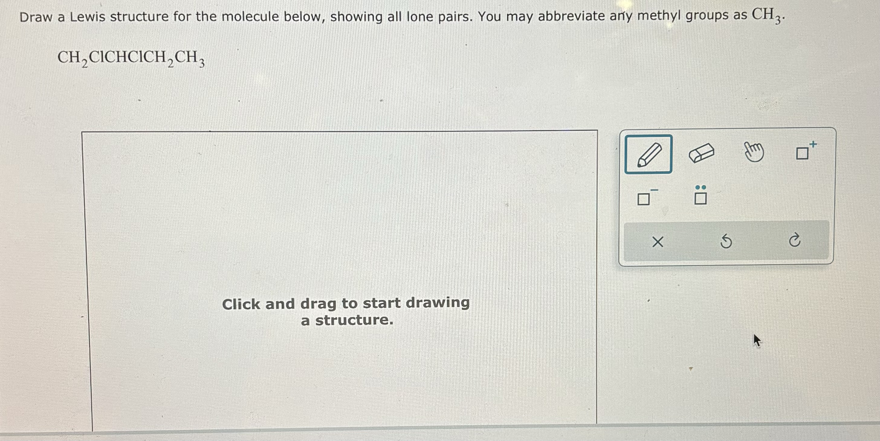 Solved Draw a Lewis structure for the molecule below, | Chegg.com