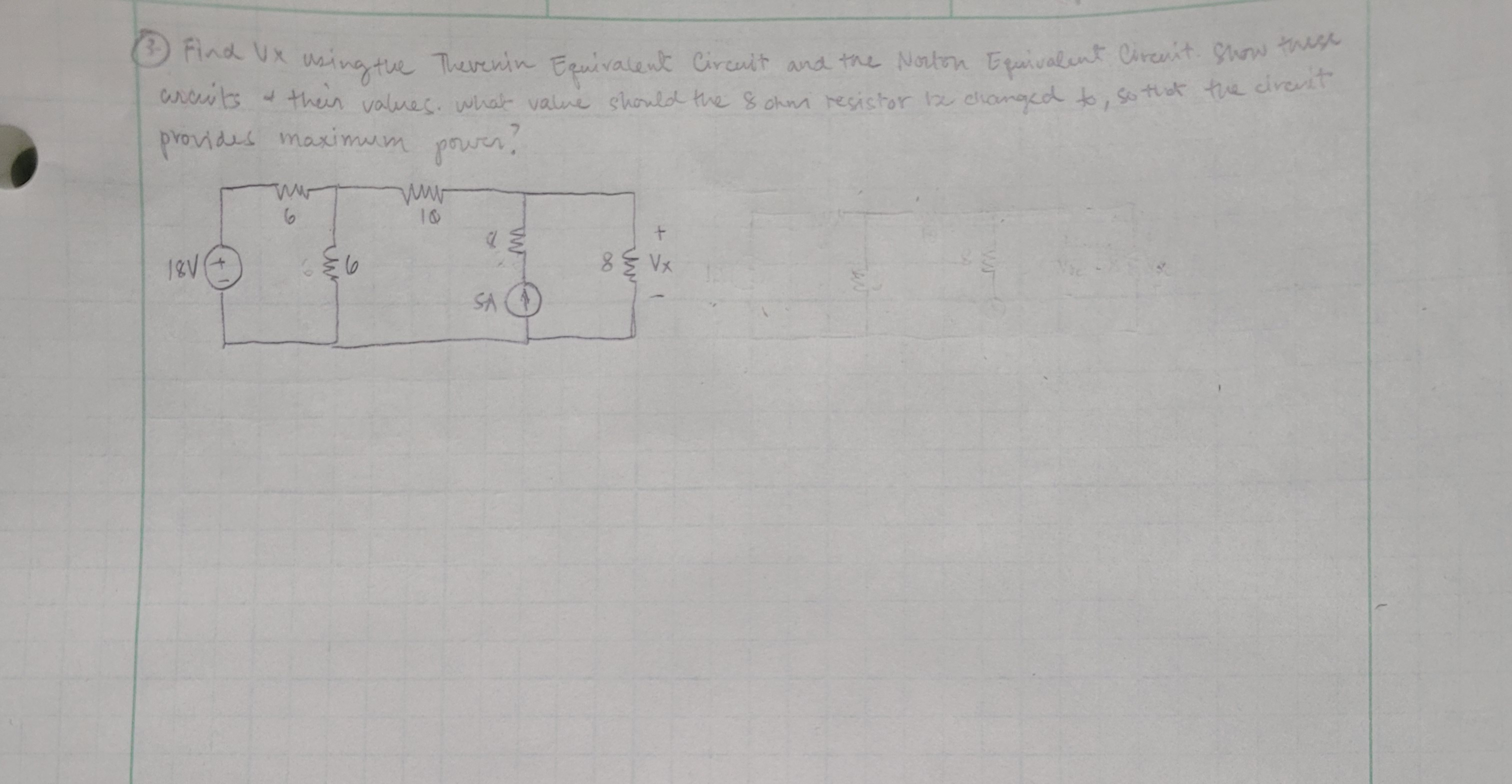 Solved Find Vx using the Thevenin Equivalent Circuit and the | Chegg.com