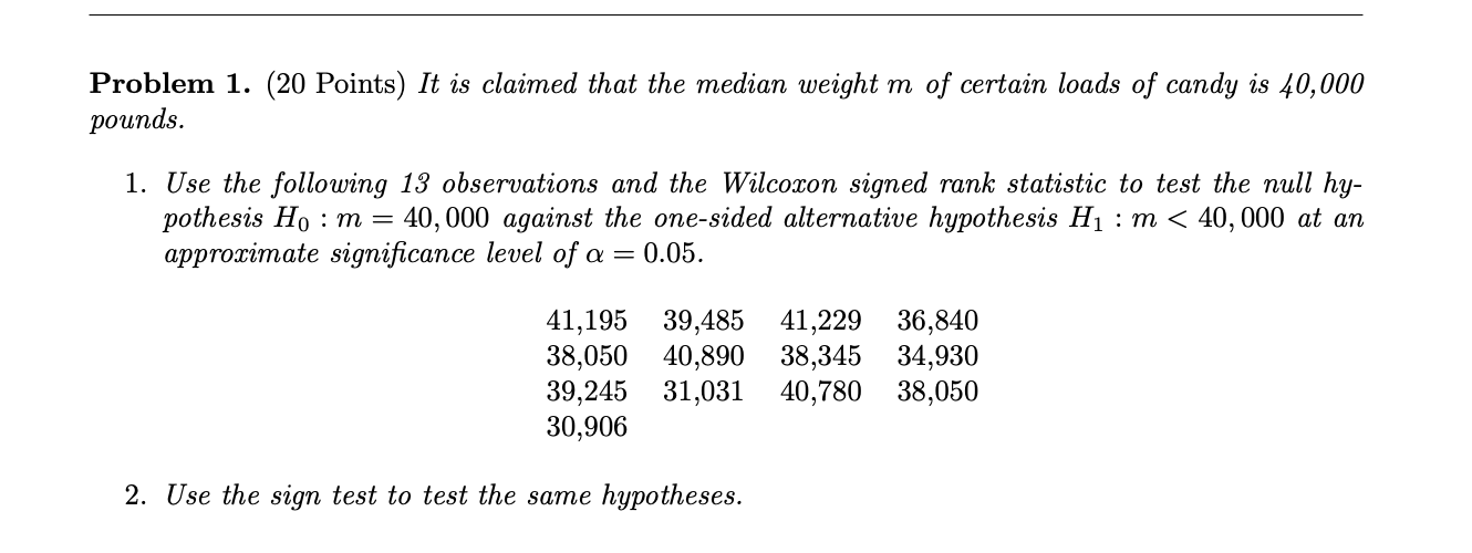 Solved Problem 1 20 Points It Is Claimed That The Median 0390