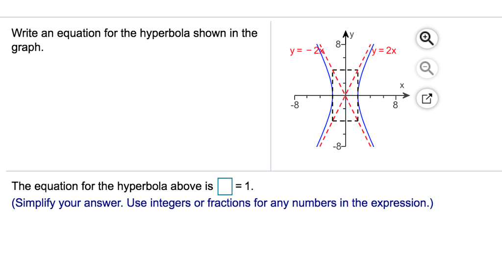 Solved Write an equation for the hyperbola shown in the | Chegg.com
