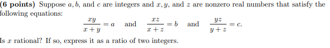 Solved 6 points) Suppose a,b, and c are integers and x,y, | Chegg.com