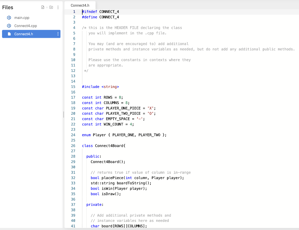 Solved PLz help WIth .cpp and .h in C++: I need to complete | Chegg.com