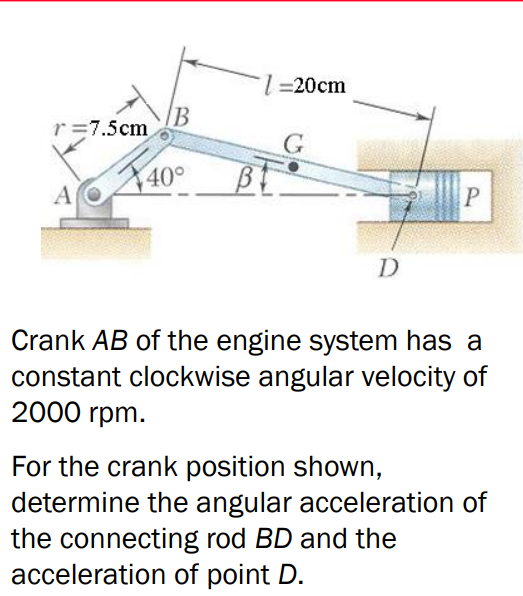 Solved Crank AB of the engine system has a constant | Chegg.com