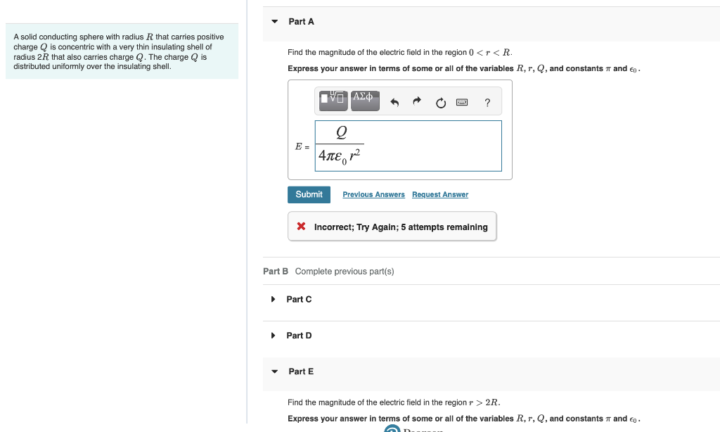 Solved A solid conducting sphere with radius R that carries | Chegg.com