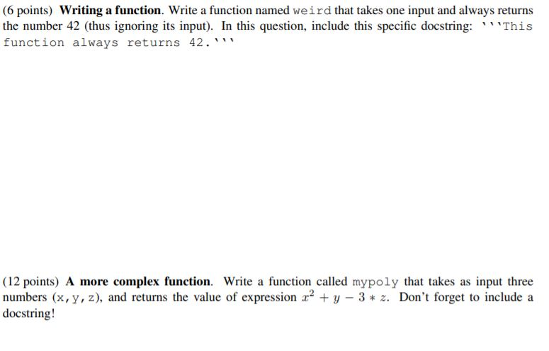 Solved 12 Points An Even More Complex Function Write A