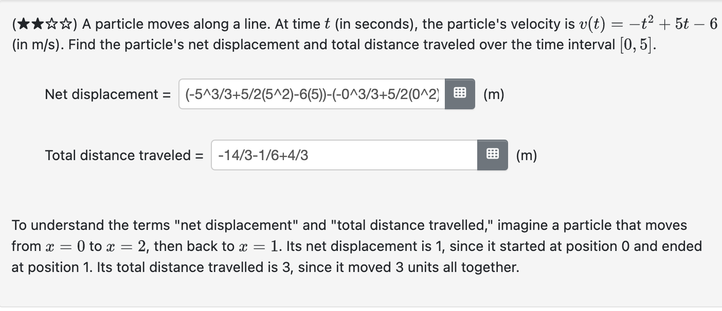 Solved (******ℏξ) ﻿A particle moves along a line. At time | Chegg.com