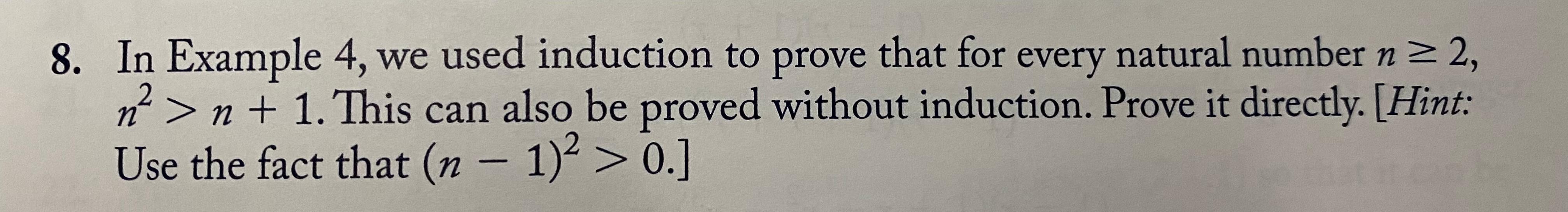 Solved 8. In Example 4, we used induction to prove that for | Chegg.com