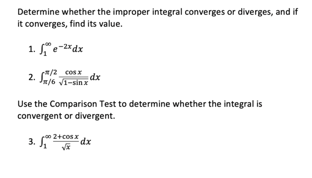 Solved Determine whether the improper integral converges or | Chegg.com