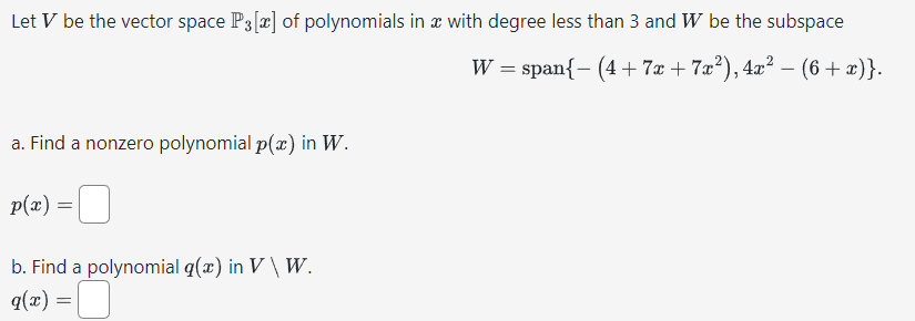 Solved Let V be the vector space P3[x] of polynomials in x | Chegg.com