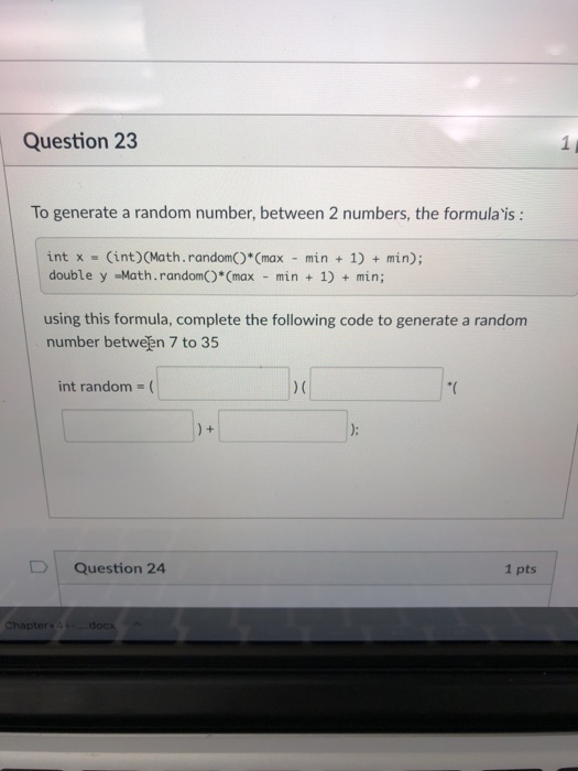 Solved Question 23 To generate a random number, between 2 | Chegg.com
