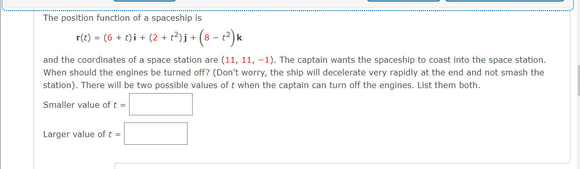 Solved The position function of a spaceship is | Chegg.com