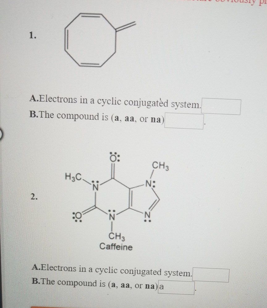 Solved For each of the species below, identify any cyclic | Chegg.com
