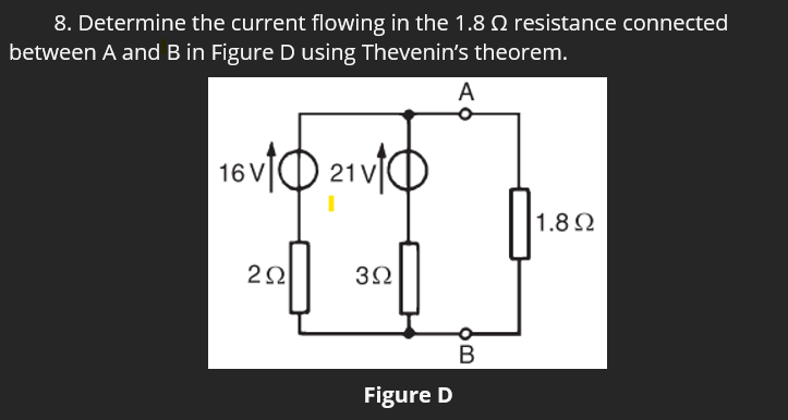 Solved Determine the current flowing in the 1.8Ω ﻿resistance | Chegg.com