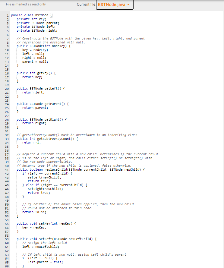Solved Step 1: Inspect the BSTNode.java and | Chegg.com