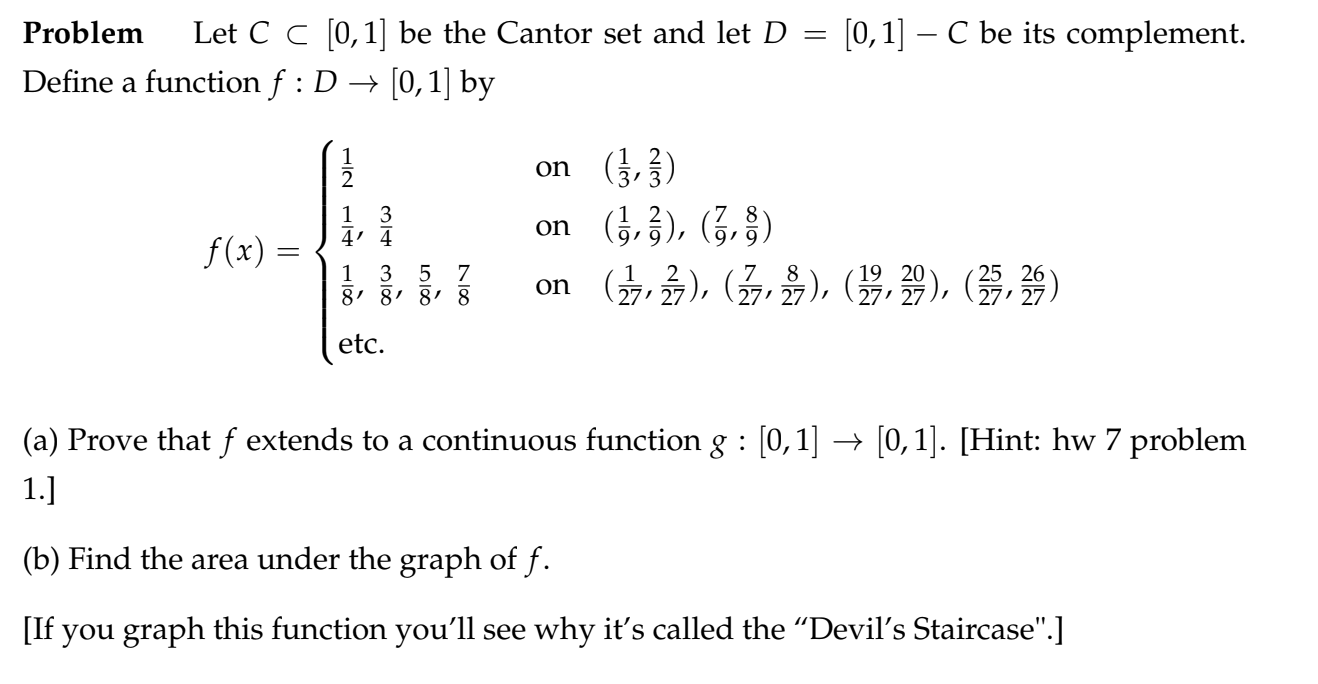 Solved Problem Let C C [0 1] Be The Cantor Set And Let D
