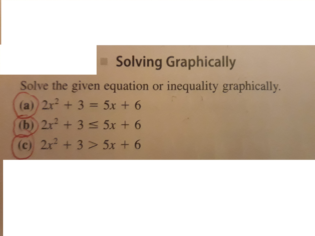 Solved Solving Graphically Solve the given equation or | Chegg.com