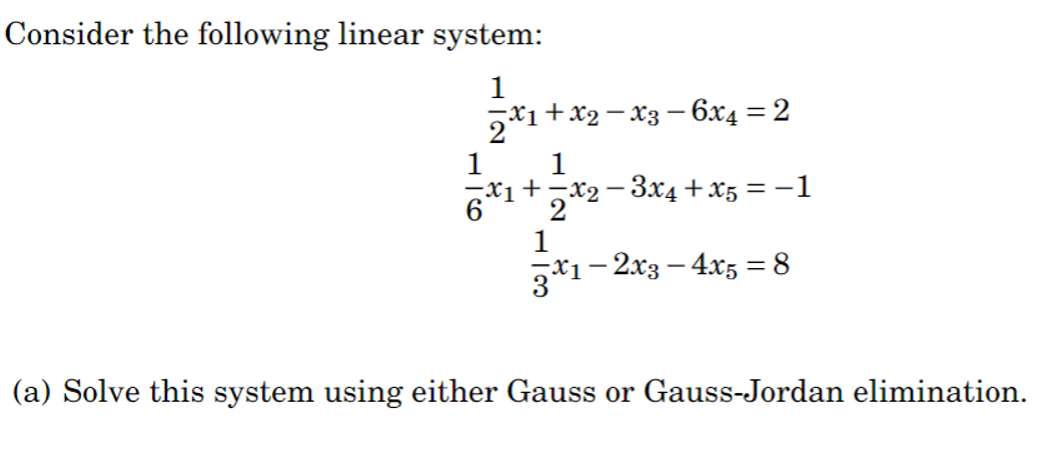 Solved Consider the following linear | Chegg.com