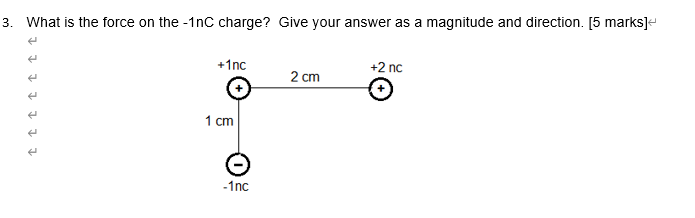 What is the force on the −1nc charge? Give your | Chegg.com