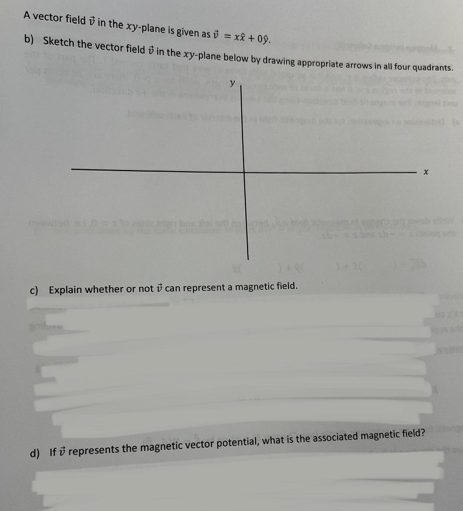 Solved A vector field v in the xy-plane is given as | Chegg.com