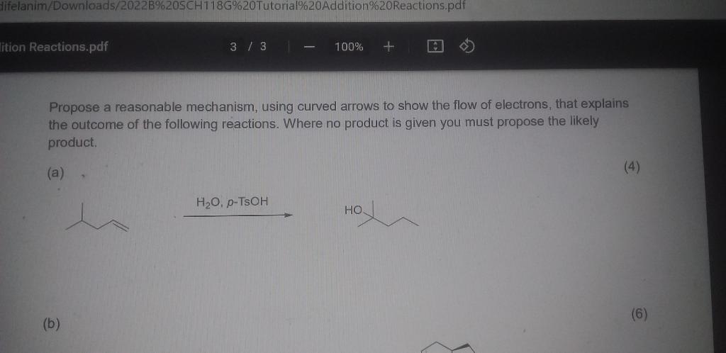 Solved Propose a reasonable mechanism, using curved arrows | Chegg.com