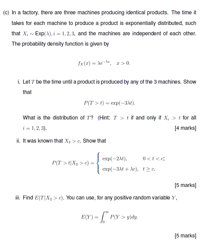 Solved (c) In a factory, there are three machines producing | Chegg.com
